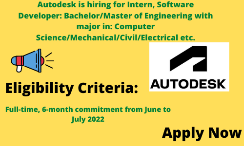 Autodesk is hiring for Intern, Software Developer: Bachelor/Master of ... Autodesk is hiring for Intern, Software Developer: Bachelor/Master of ...