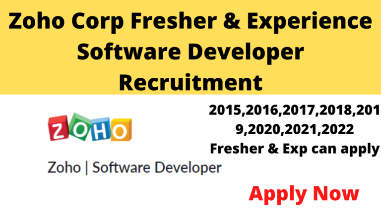 Zoho Corp Fresher Software Developer Recruitment: Written Test Dates ... Zoho Corp Fresher Software Developer Recruitment: Written Test Dates ...