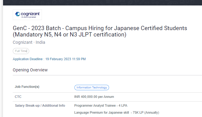 CTC: 4 LPA-Cognizant GenC Pan India programmer Analyst Trainee 2023 ... CTC: 4 LPA-Cognizant GenC Pan India programmer Analyst Trainee 2023 ...