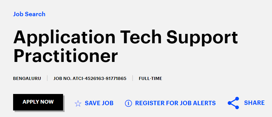 Accenture Hiring For Application Tech Support Practitioner Seekajob