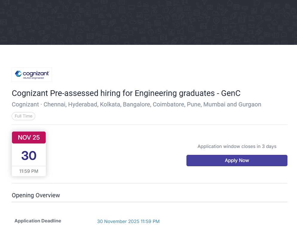 Cognizant Supserset Pre-assessed hiring for Engineering graduates 2024 ...